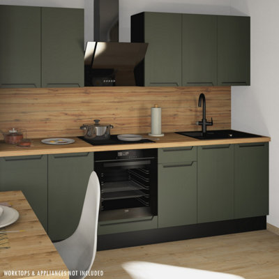Bjorn 7 Units Professional Kitchen Cabinets Set - Boho Green