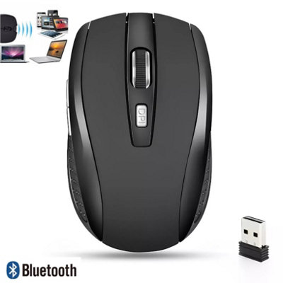 Black 2.4GHz Wireless Optical Mouse with USB Receiver for PC, Laptop & Mac