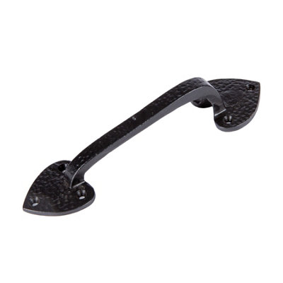 Black 205mm Rustic Arrowhead Door Handle - Cast Iron Antique Ironmongery Indoor Outdoor Pull ...