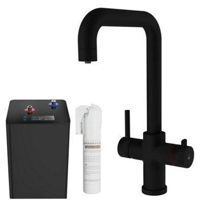 Black 3-in-1 Instant Cold Boiling Hot Water Kitchen Mixer Tap with Tank ...