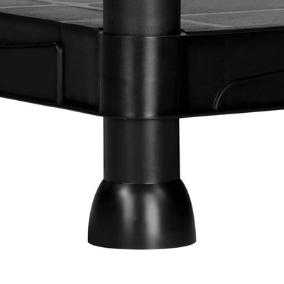 Black 3 Tier Plastic Shelving Unit Storage Racking Shelves Garage ...