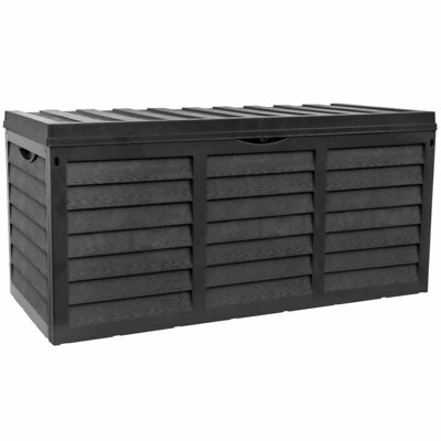 Black 320L Plastic Storage Box Garden Outdoor Shed Utility Cushion ...