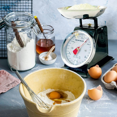 Black 3kg Tradition Kitchen Weighing Scales Metal Baking Cooking ...