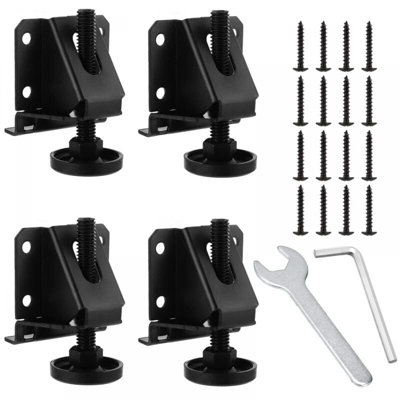 Black 4 Pack M10 Adjustable Furniture Leveling Feet for Tables Shelves ...