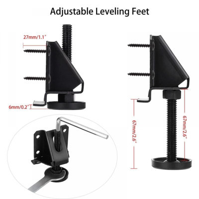 Black 4 Pack M10 Adjustable Furniture Leveling Feet for Tables Shelves ...