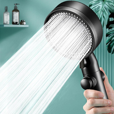Black 5 Functions Shower Head with Handheld High Pressure-Full Body ...
