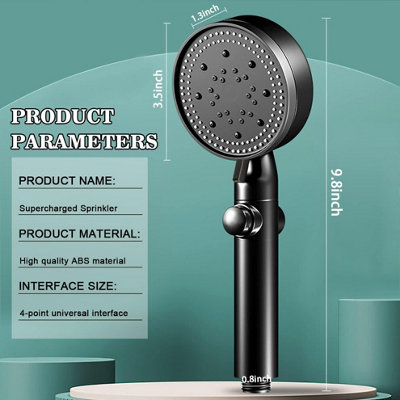 Black 5 Functions Shower Head with Handheld High Pressure-Full Body Coverage Filtered