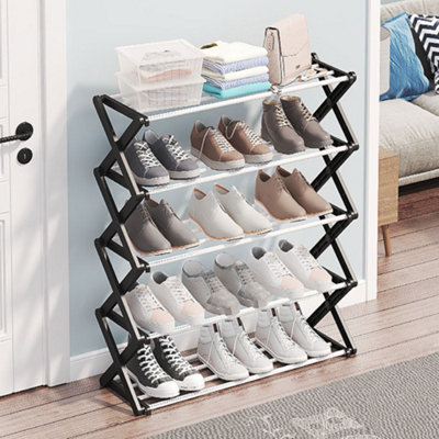 Black metal shoe rack store