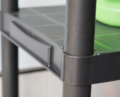 Black 5 Tier Plastic Shelving Unit Storage Racking Shelves Garage ...