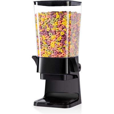 Black 5L Cereal & Dry Food Dispenser Countertop Snack Storage with ...