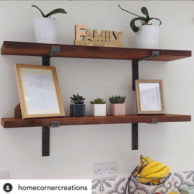 Black 6 Pcs Heavy Duty Down Shelf Brackets for Scaffold Board Shelving ...