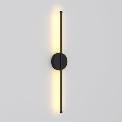 Black 60cm Long Strip Linear LED Indoor Wall Light Wall Sconce Warm ...