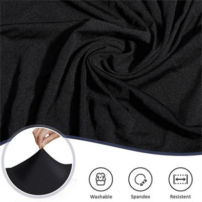 BLACK 6FT Elastic Spandex Table Cover for Standard Folding Tables Party ...