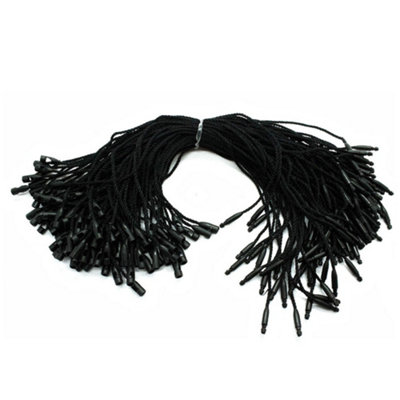 Black 7 Inch Cotton String Hang Tag With Lock Labels, 100pcs