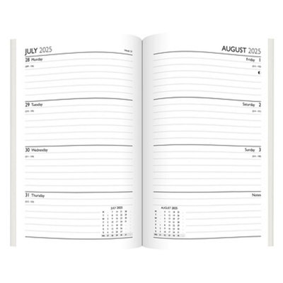Black A5 Academic Diary Week To View School Planner Hard Cover Organiser