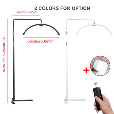 Black Adjustable Height LED Floor Lamp - Half-Moon Task Light (36W ...