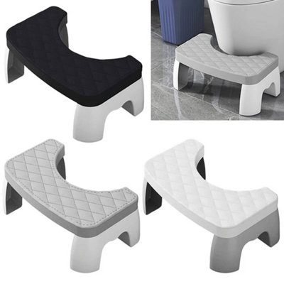 Black Adjustable Non-Slip Squat Stool for Toilet Bathroom Step Stool