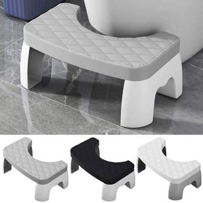 Black Adjustable Non-Slip Squat Stool for Toilet Bathroom Step Stool