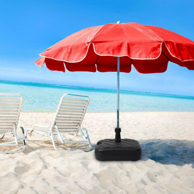 Black Adjustable Parasol Base - Outdoor Waterproof Sun Shade Weight ...