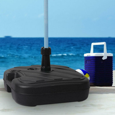Black Adjustable Parasol Base - Outdoor Waterproof Sun Shade Weight ...