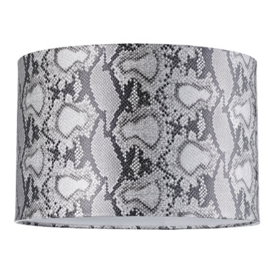 Black and Silver Python Snake Print Lamp Shade with Inner Satin Silver ...