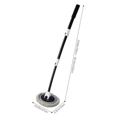 Black and White 15-Degree Curved Car Wash Mop with Extendable Handle