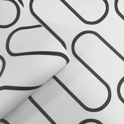 Black and White Linear Curve Wavey Lines Monochrome Minimalist Feature ...