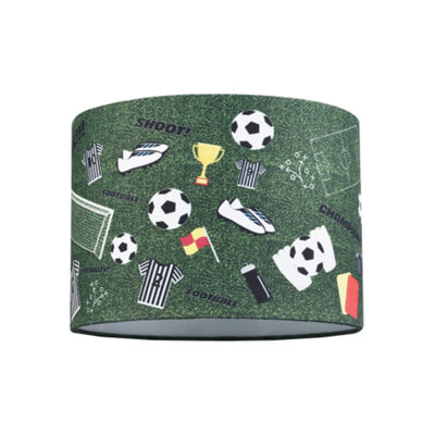 Black and White Themed Football Cotton Fabric Lamp Shade with Grass ...