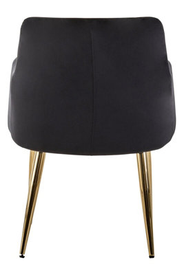 Black Angular Dining Chair,Versatile Gold Finish Kitchen Chair ...