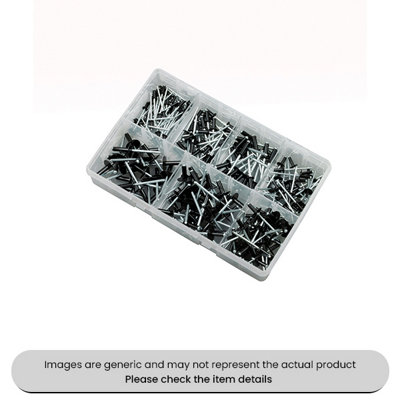 Black Anodised Aluminium Rivets Standard & Large Flange Assorted Box 210pcs
