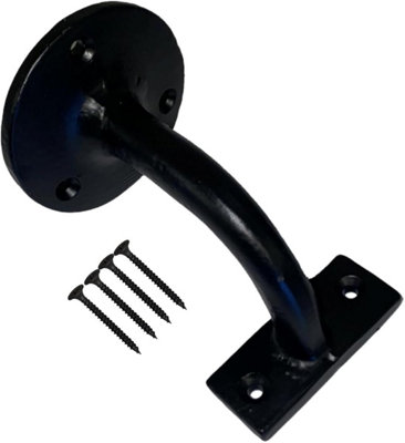 Black Antique Handrail Brackets Heavy Duty Cast Iron Wall Stair Rail ...