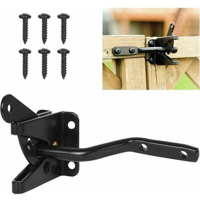 Black Automatic Gate Lock Automatic Garden Lock With 6 Screws for Patio ...