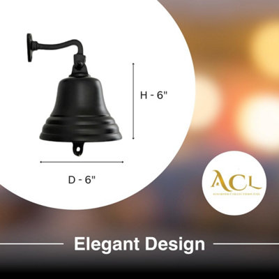 Black Bell Last Order Bell Bar Accessories for Home Pub Hand Bell Wall ...