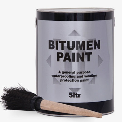 Black Bitumen Paint 5L with Brush Included - Universal Outdoor Coating ...