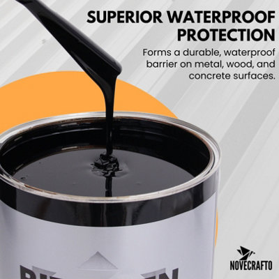 Black Bitumen Paint 5L with Brush Included - Universal Outdoor Coating ...