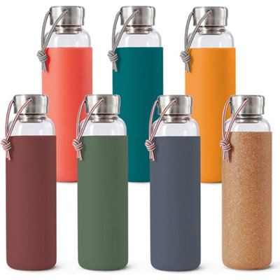 Black+Blum Glass Water Bottle 600ml - Orange