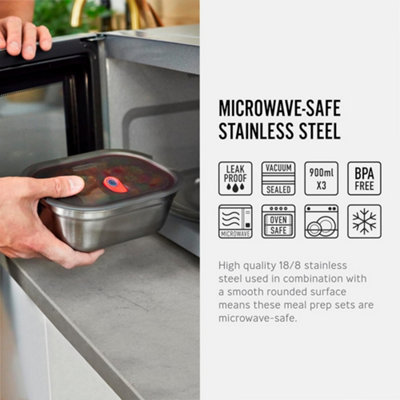 Black+Blum Microwavable Steel Multifunction Meal Prep Box Set Medium