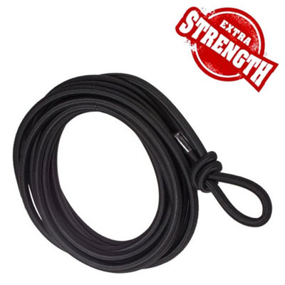 Black Bungee Cord - 20 m / 65 ft of 5 mm Bungee Rope, Shock Cord ...