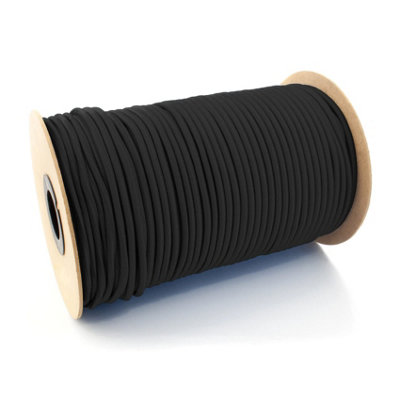 Black Bungee Cord - 20 m / 65 ft of 5 mm Bungee Rope, Shock Cord ...