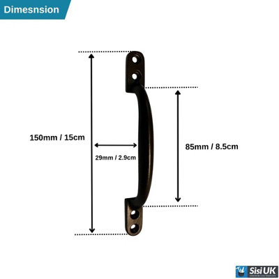 Black Cast Iron Hot Bed Handle 150mm Black Japanned Door Gate Pull ...