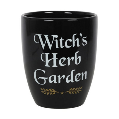 Black Ceramic Indoor Plant Pot with White Text. Gift Idea. (Dia) 12 cm ...