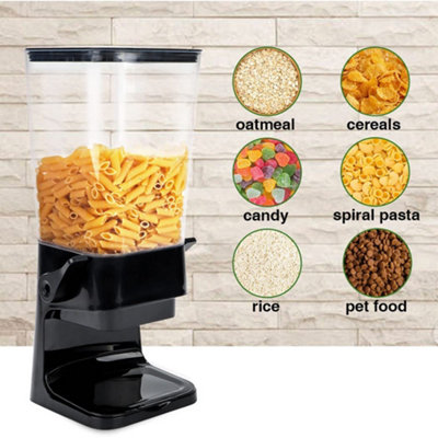Black Cereal Nuts Storage Container Dispenser for Kitchen
