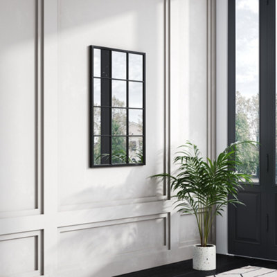 black frame window mirror