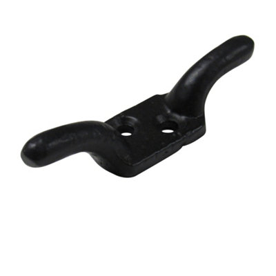 Black Cleat Hooks 3" X2 (Washing Line Blind Cord Tie Back Trailer Rope)