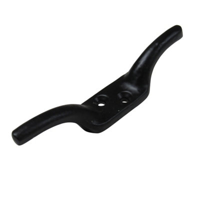 Black Cleat Hooks 5" X2 (Washing Line Blind Cord Tie Back Trailer Rope)