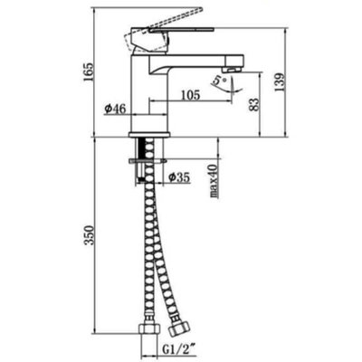 Black Compact Cold Start Eco Round Mono Basin Mixer Tap + Clicker Waste ...