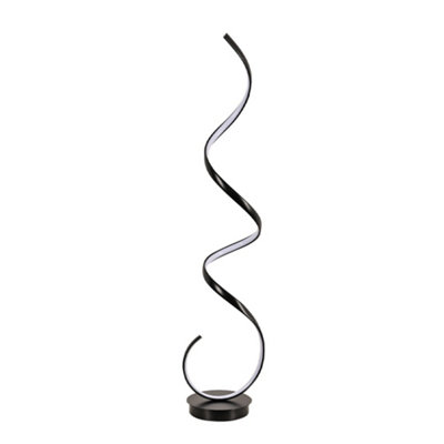 Black Contemporary LED Spiral Floor Lamp Floor Light in White Light ...