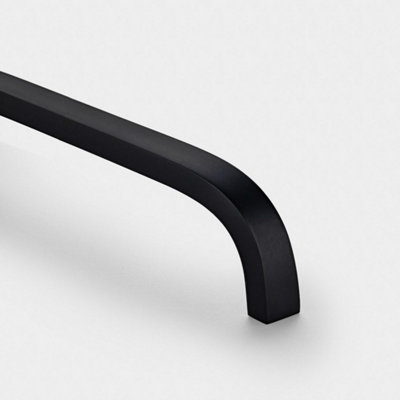 Black Curved Cabinet D Bar Handle - Solid Brass - Hole Centre 96mm - SE ...