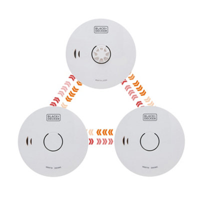 BLACK+DECKER CONNECTED 2 Smoke Alarm + 1 Heat Alarm Bundle 3 Pack ...
