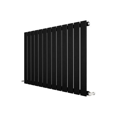 Black Designer Radiator Horizontal Flat Panel Single Panel Rad 600x884mm